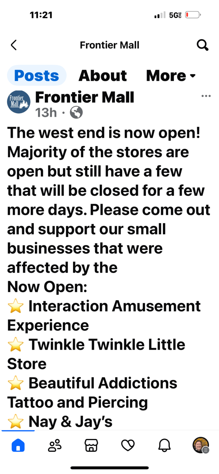 Update about Frontier Mall most of West end shops are now open – Life ...